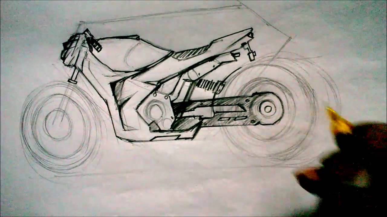 How to draw or design a motor bike? for beginners - YouTube