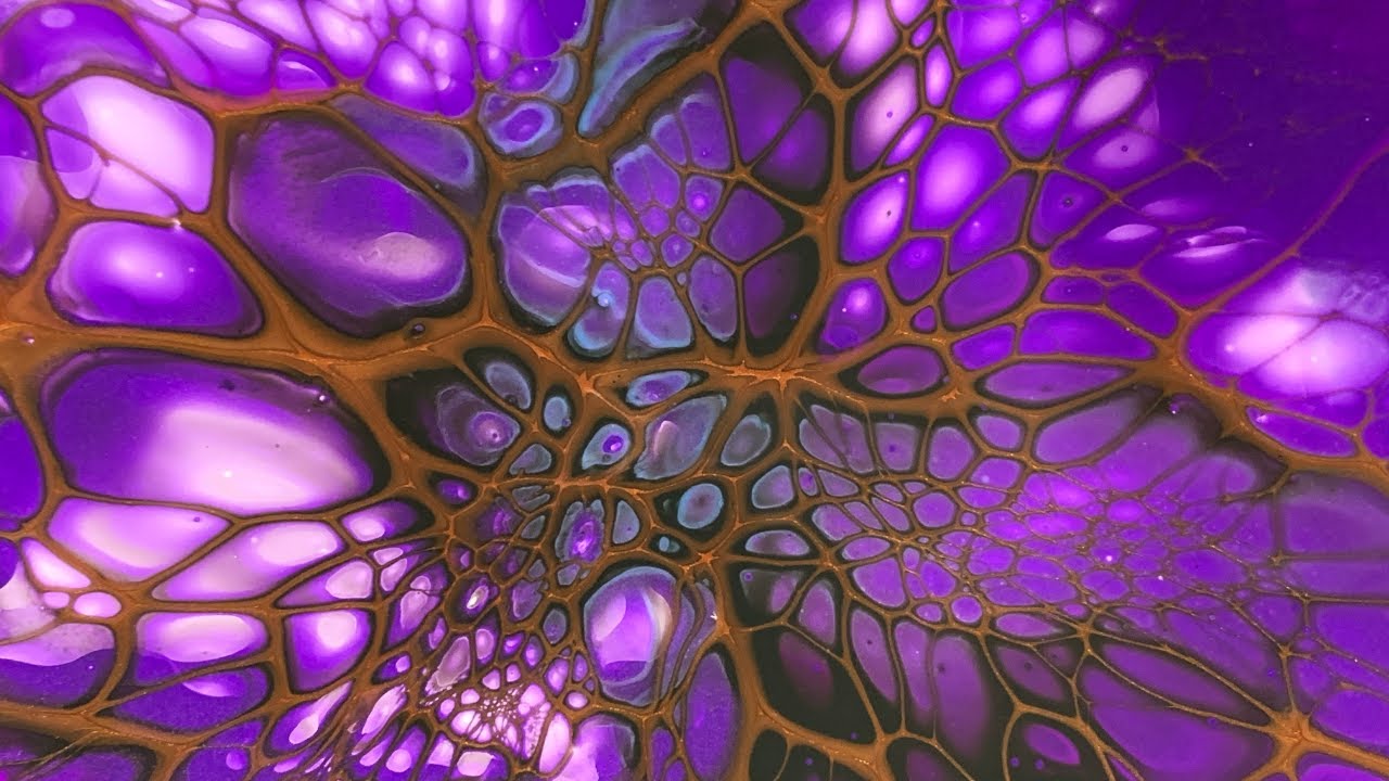 #65 Purplicious Electric Cells with a Copper CA | Acrylic Pour Painting ...
