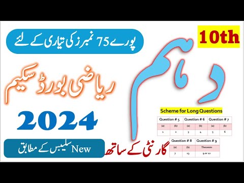 10th class Math pairing scheme 2024 || 10th Class Math Guess Paper ...