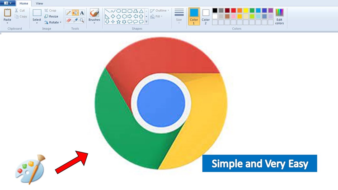 How to Draw Chrome Logo | Draw a Chrome in ms paint | How to make ...