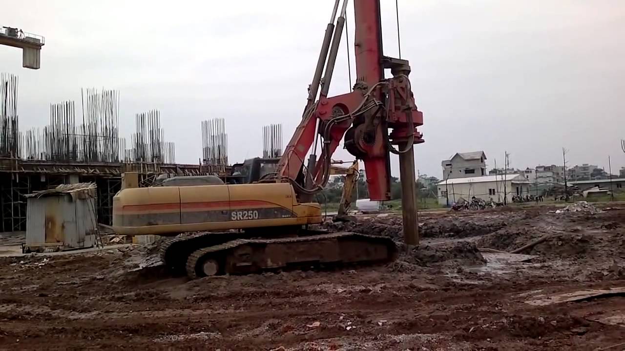 Sany SR250 Rotary Drilling Rig - YouTube