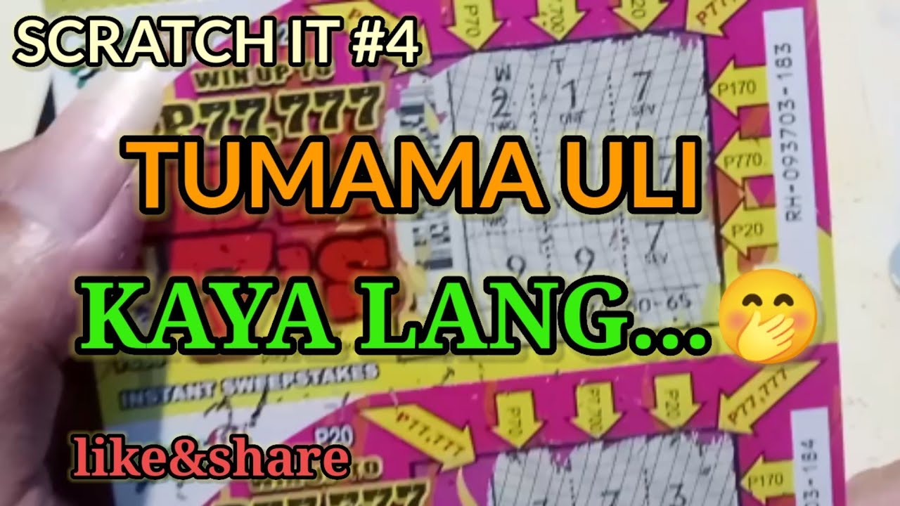 SCRATCH IT #4 TUMAMA NA NAMAN, KAYA LANG...🤭 #pcso #goodvibes #enjoy ...