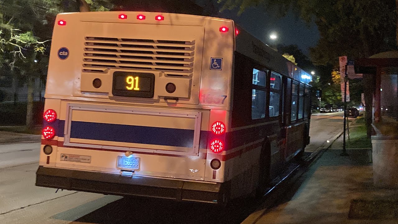 CTA on board riding 2006 New Flyer D40LF Bus 1057 on Route 91 Austin ...