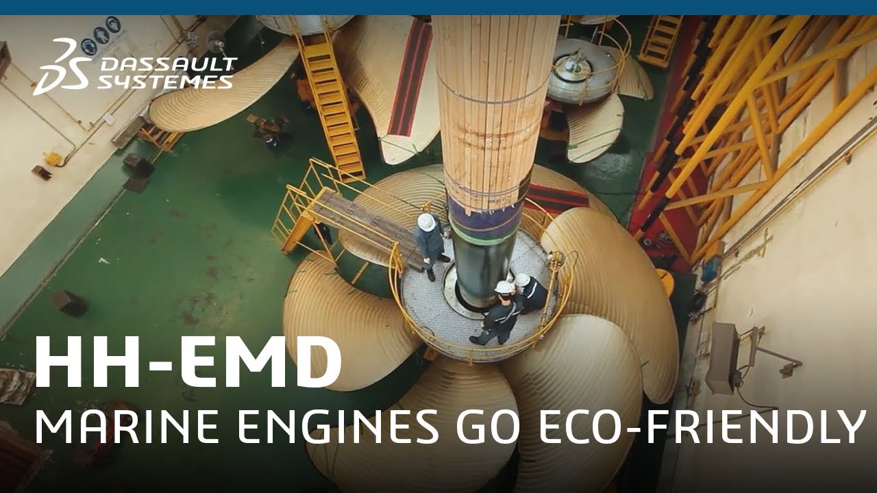 HHI-EMD - Marine engines go eco-friendly - Dassault Systèmes - YouTube