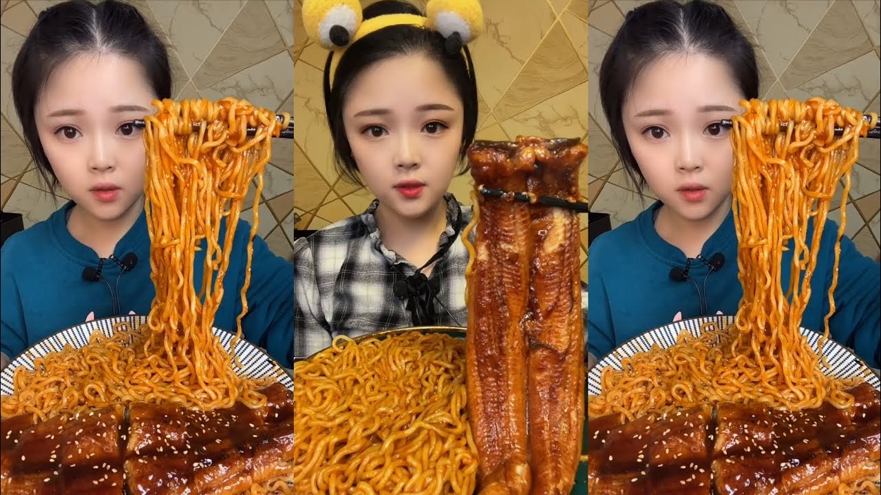 CHINESE MUKBANG SPICY FOOD (NOODLE,FISH)@Bingxin666 Mukbang @Xiaoyu ...