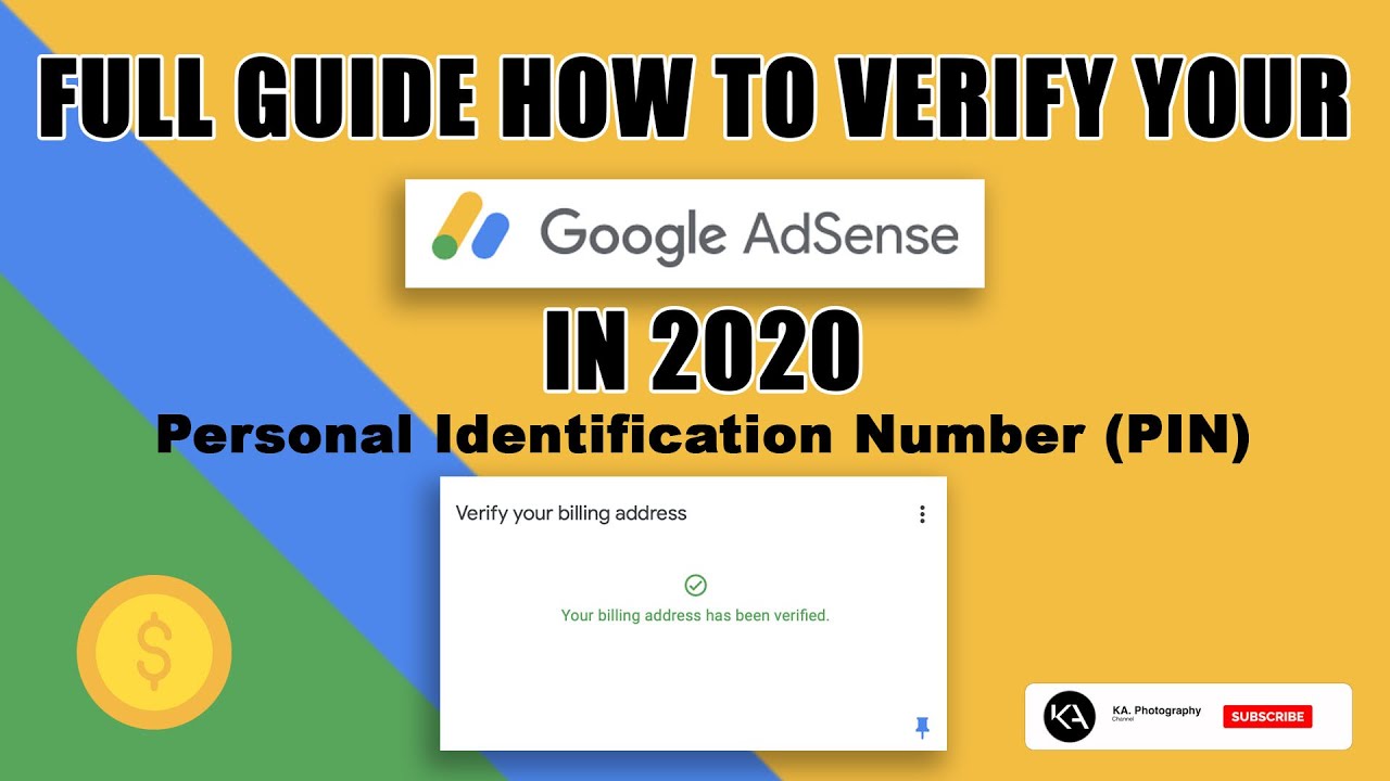EASY WAY TO VERIFY YOUR GOOGLE ADSENSE PIN - USING VALID ID in 2020 ...