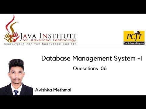 Update Query Statement to change the data in the database/DBMS Question06/Java Institute/Avishka ...