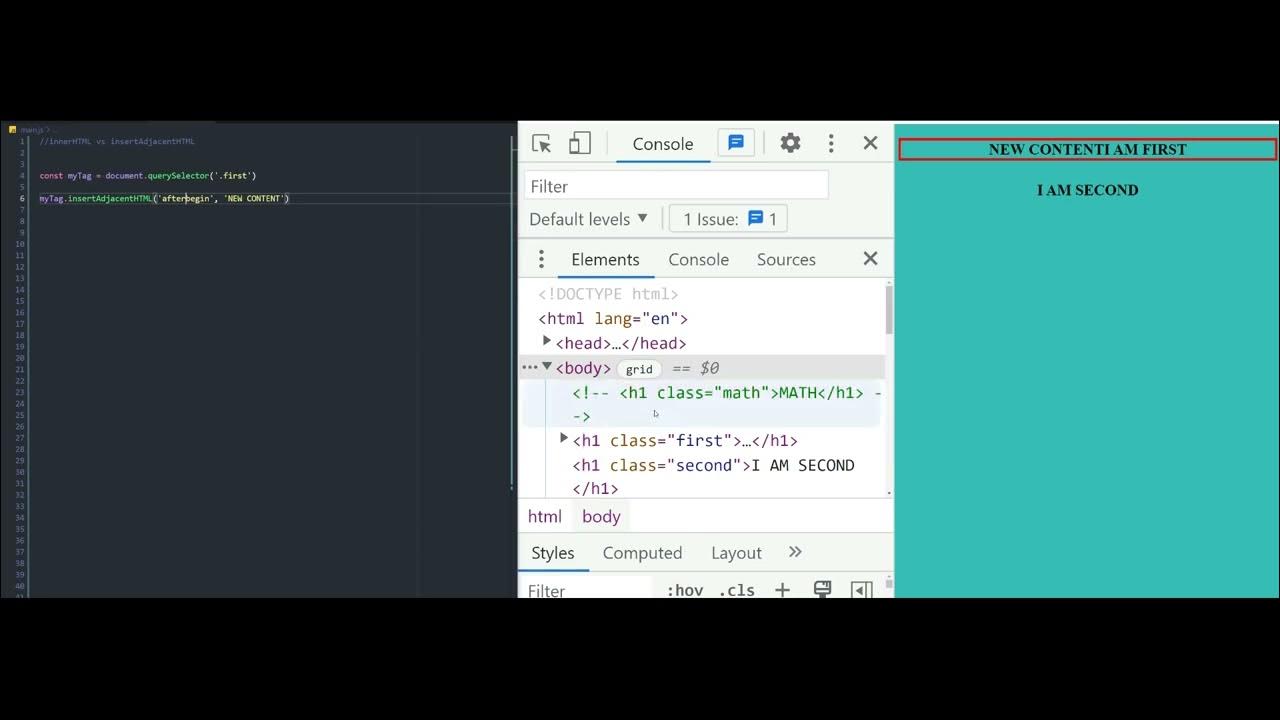 [12] innerHTML vs insertAdjacentHTML - YouTube