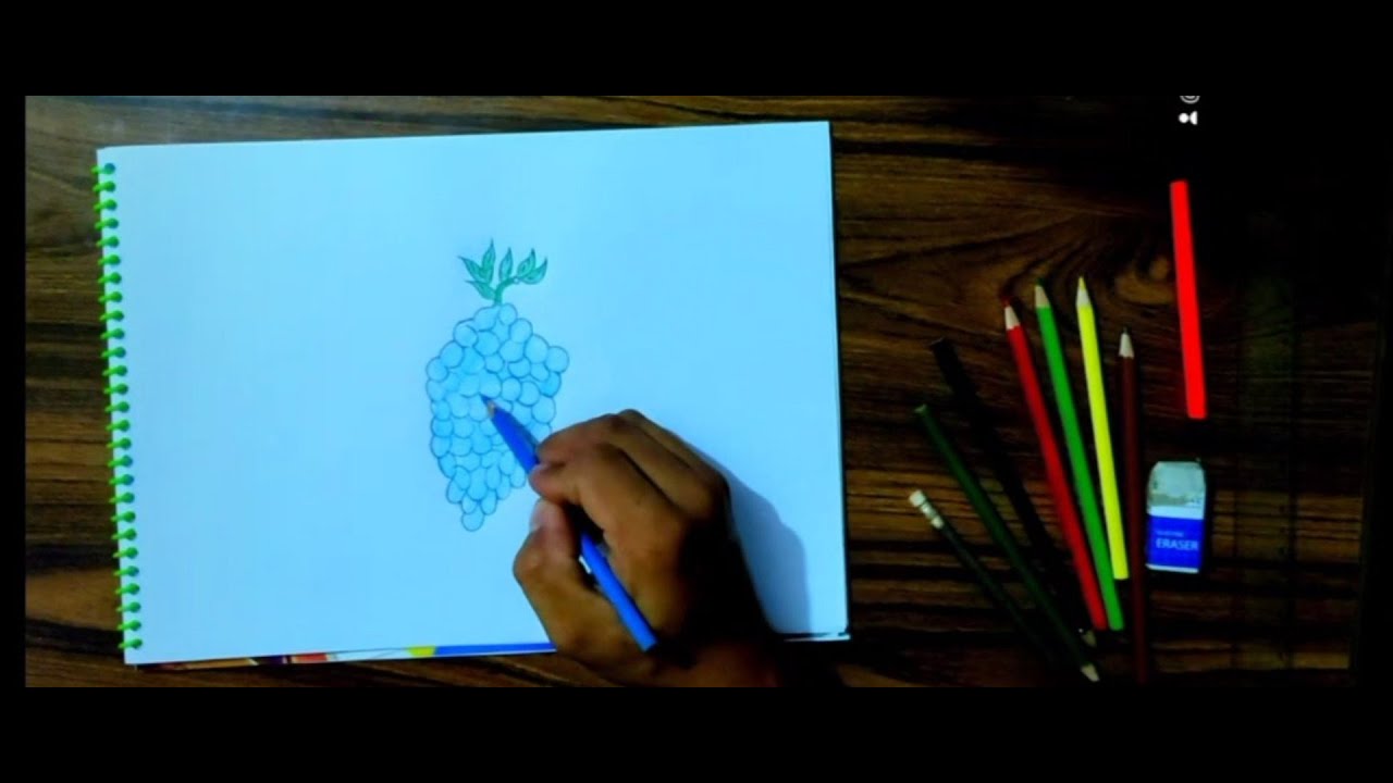 طريقه رسم عنقود عنب 🍇🍇🍇🍇🍇🍇 Youtube