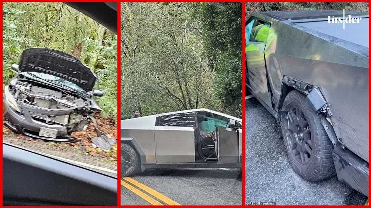 Tesla Cybertruck Collision with Toyota Corolla in Palo Alto - YouTube