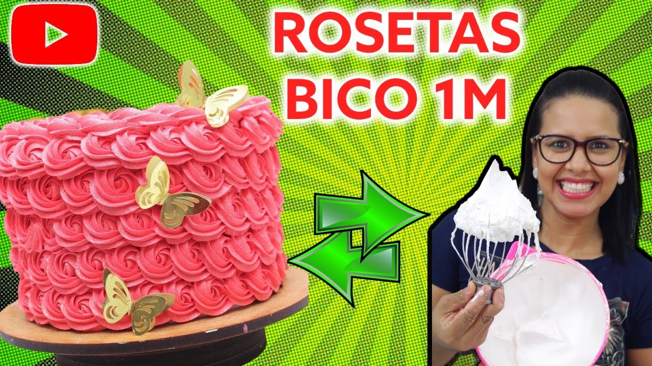 BOLO ROSETAS BICO 1M - SIMPLES E FÁCIL | SAMIRA NUNES - YouTube