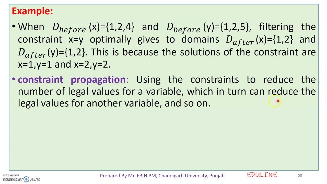 MODULE 3 - TOPIC 9 - CONSTRAINT PROPAGATION - YouTube