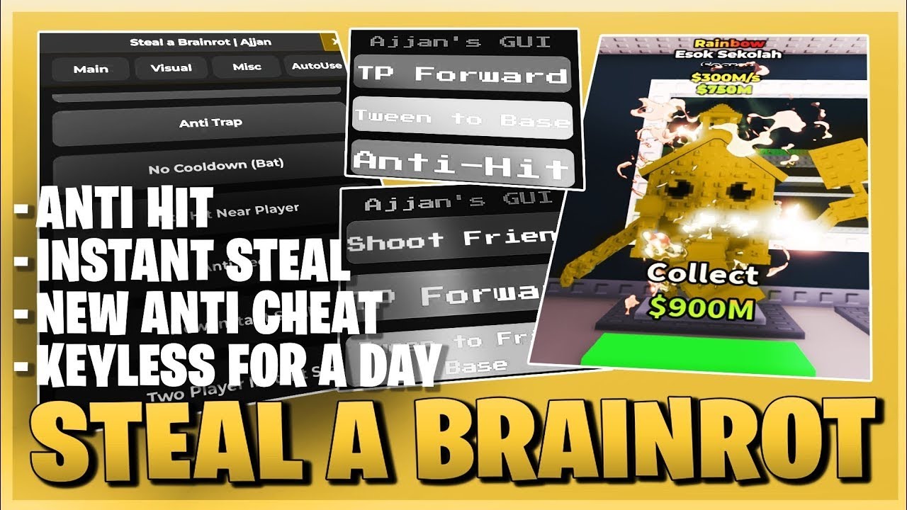 STEAL A BRAINROT SCRIPT NO KEY NEW UPDATE, BYPASS NEW ANTICHEAT ...