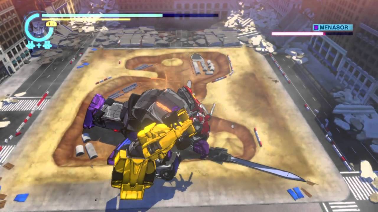 TRANSFORMERS: Devastation Sideswipe vs Stunticons and Menasor - YouTube