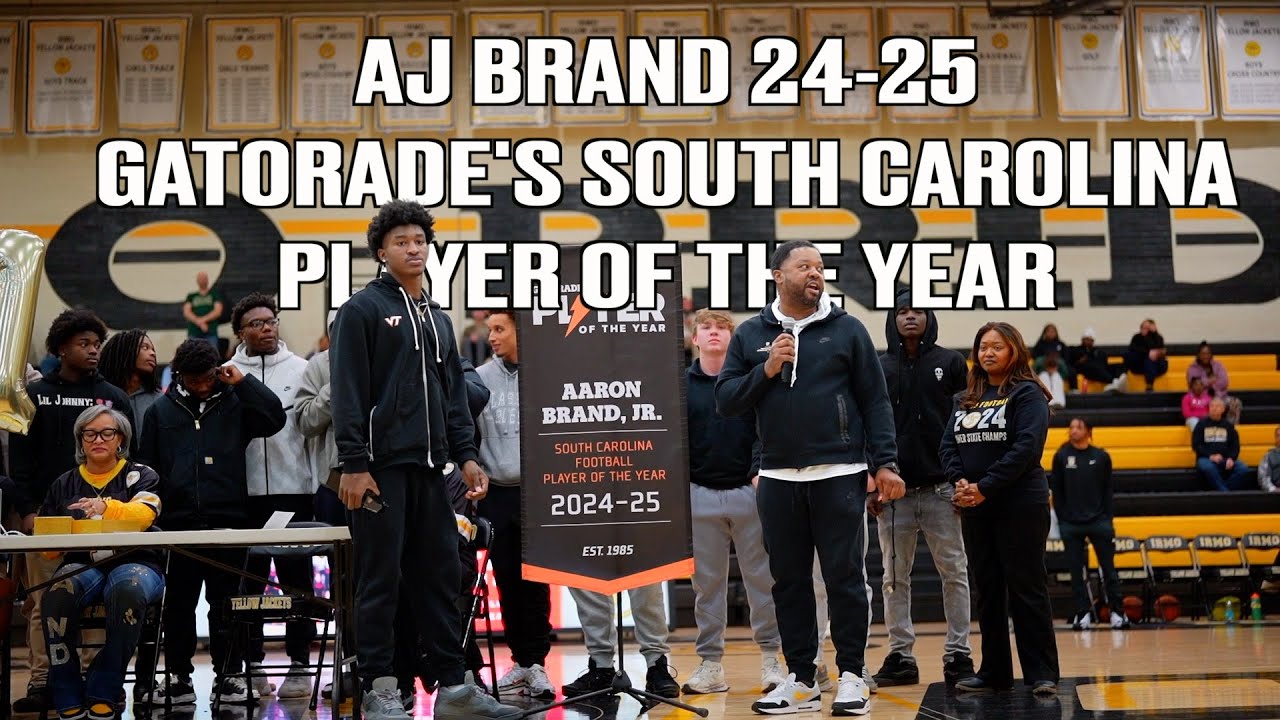 AJ Brand Named Gatorade SC Player of the Year | Emotional Speech by ...