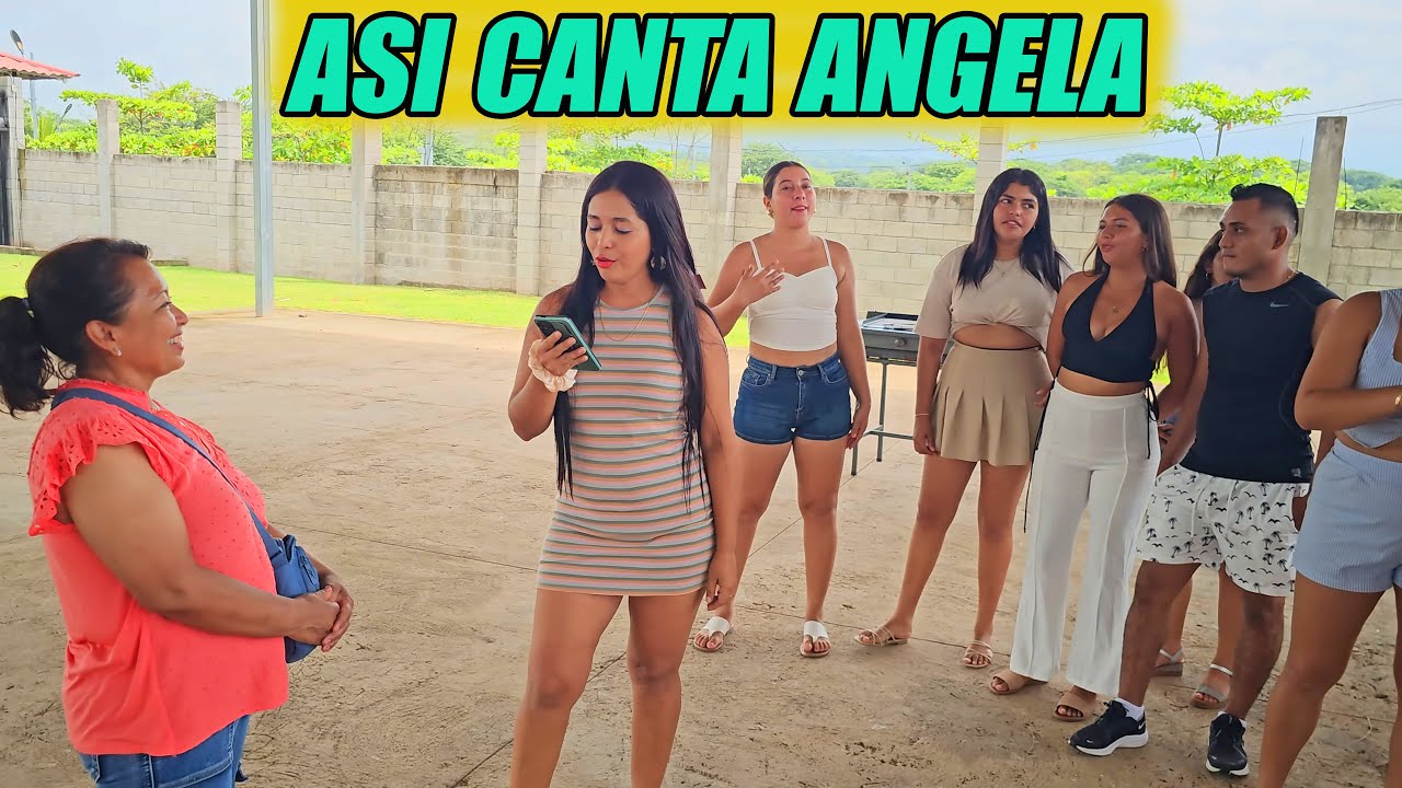 Angela cantando a capella por primera vez. - YouTube