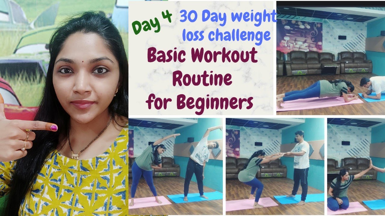 Day 4 || Basic workout routine for beginners || lower body exercises || Wt loss challenge || SSK ...