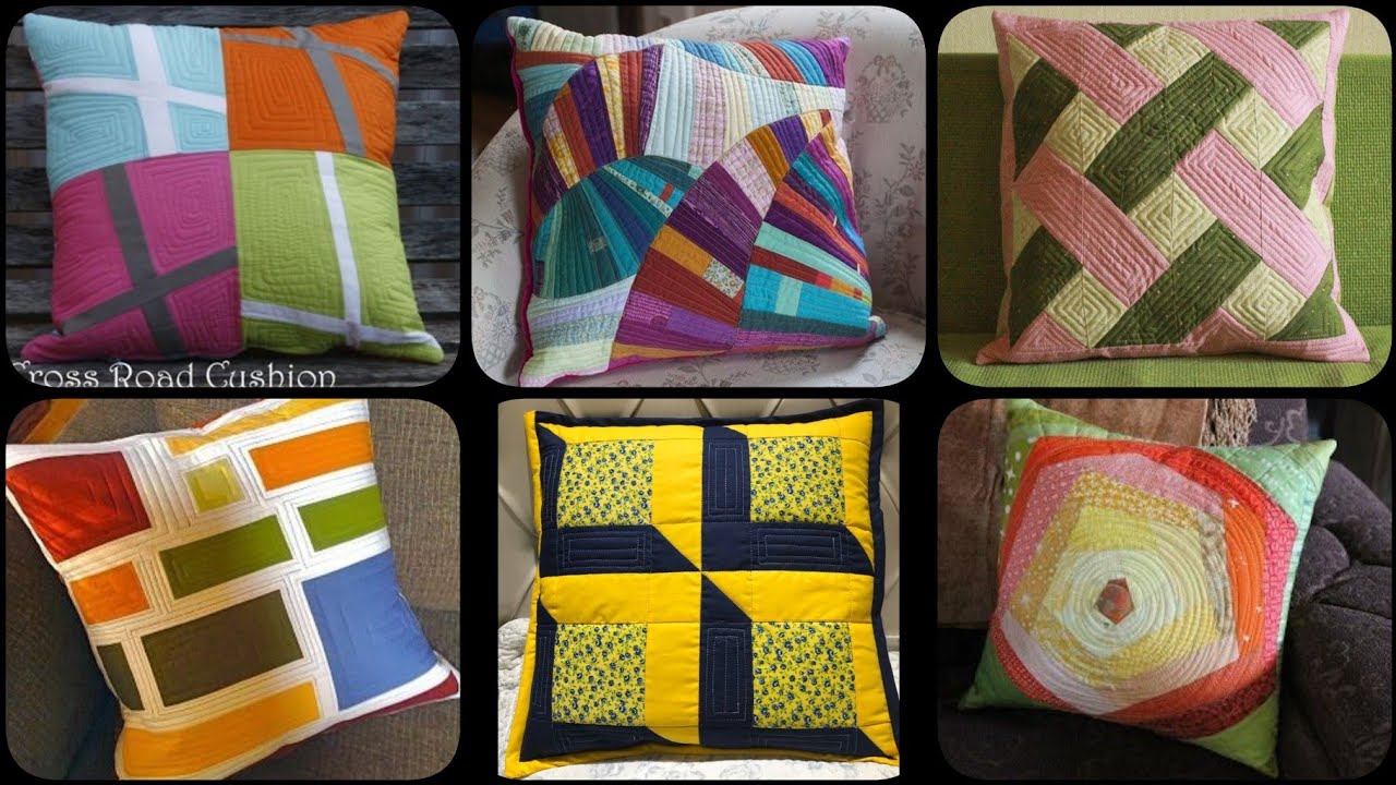 Lovely simple patchwork cushions cover design and ideas🌺🌺 - YouTube
