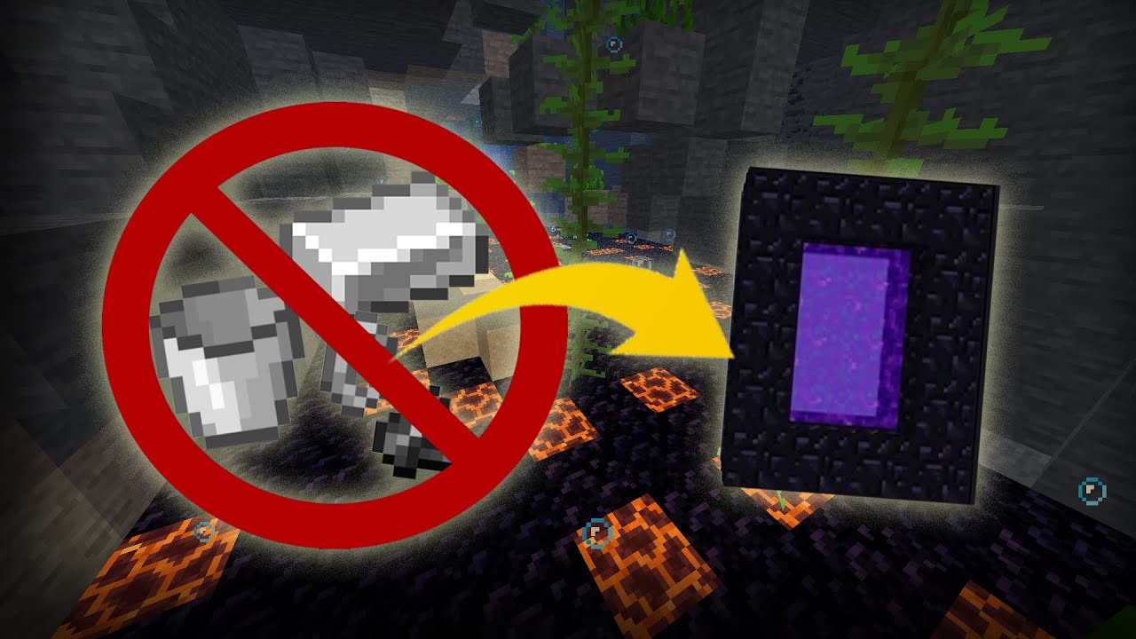Building a Nether Portal with NO IRON - Magma Ravine Ironless Portal ...