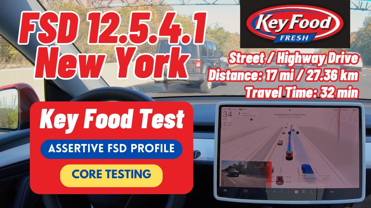 Tesla FSD Supervised v12.5.4.1 Key Food Test | ASSERTIVE FSD Driving ...