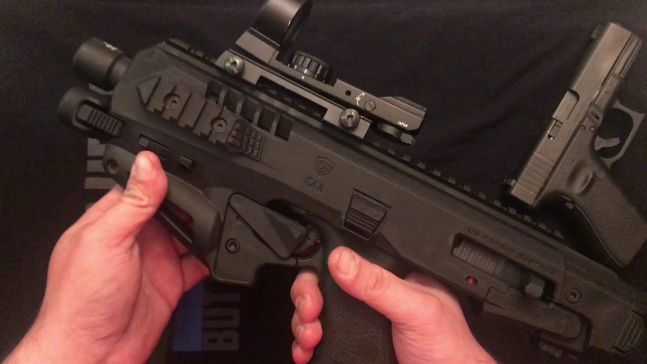 Micro Roni with Arm Brace+ Glock 19= Full Auto Performance - YouTube