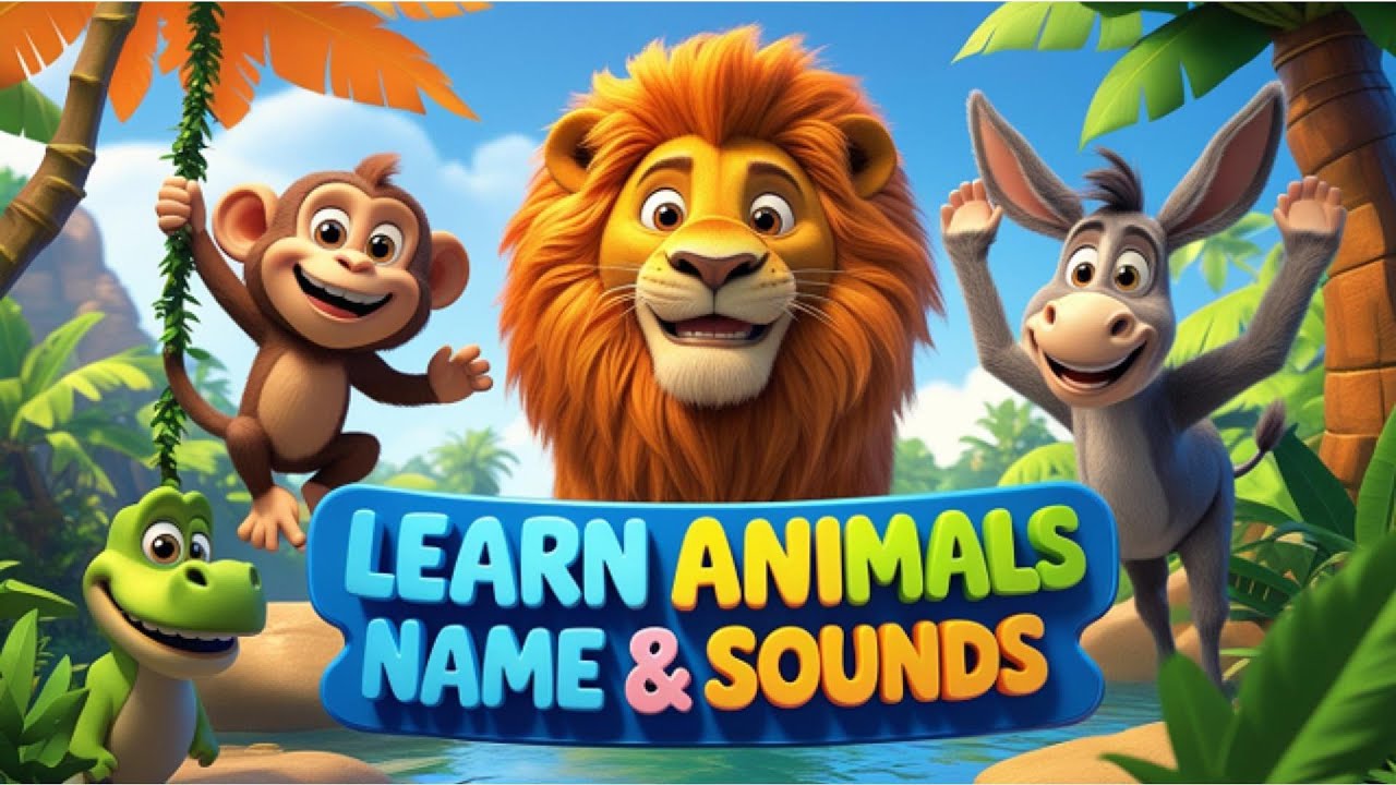 Animal Song for Kids | Learn Animal Sounds & Names | Nursery Rhymes in ...