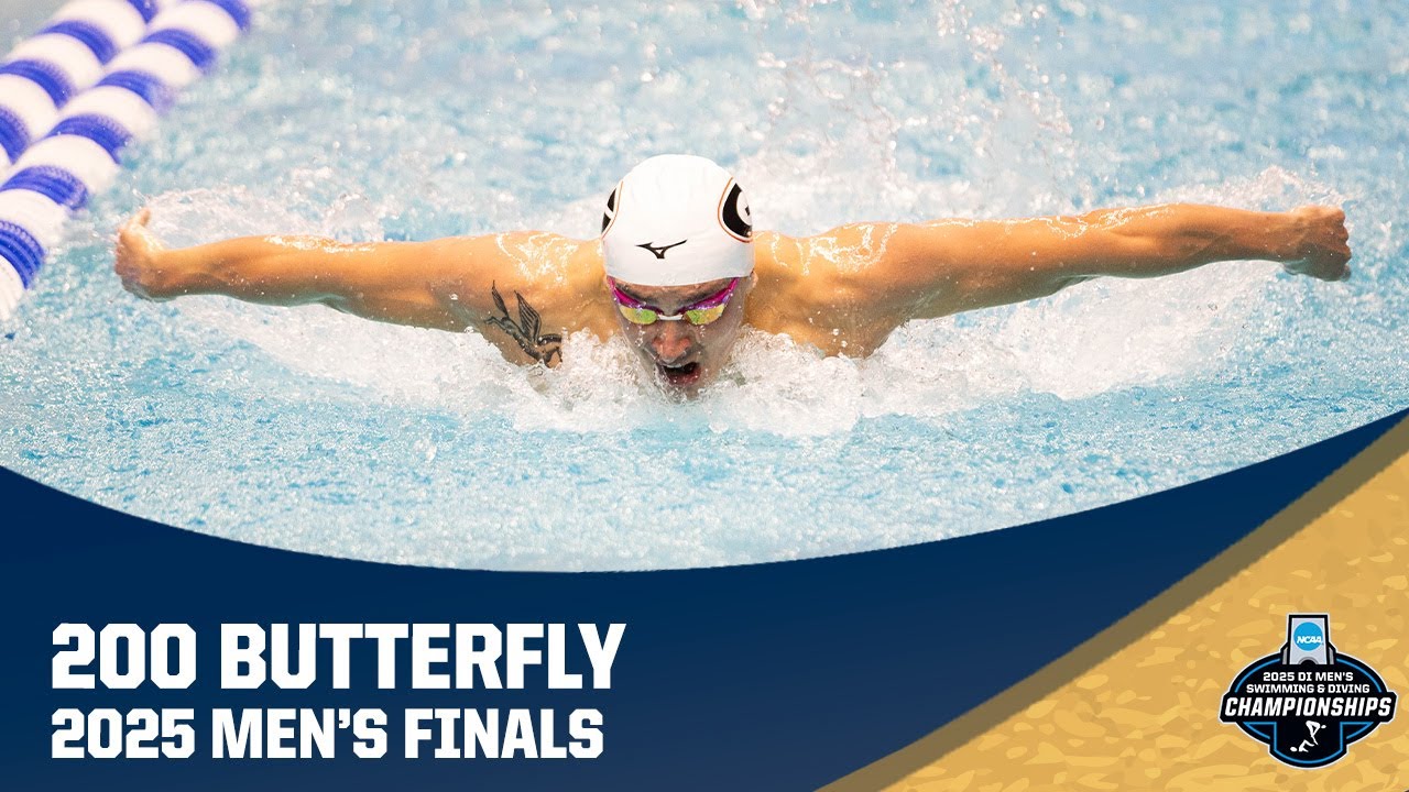 NCAA record men's 200 butterfly | 2025 NCAA swimming championships ...