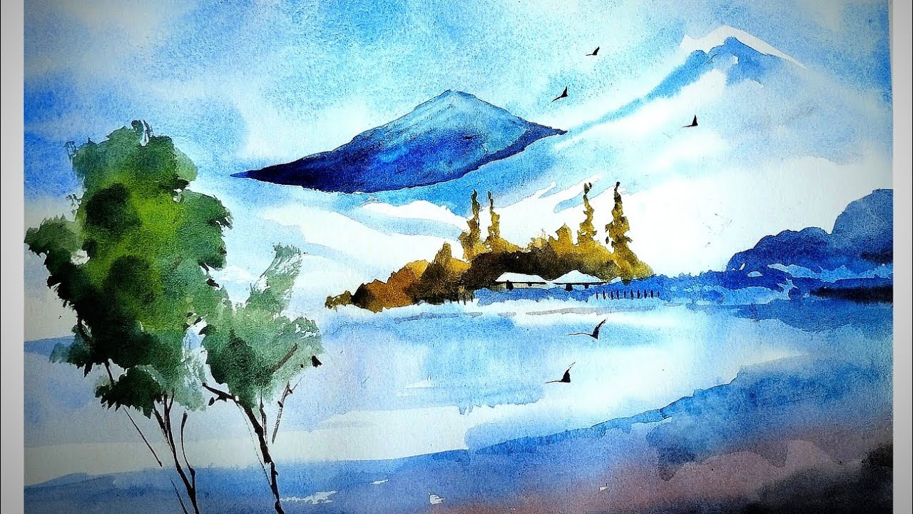 Simple watercolor for beginners| Simple watercolor techniques ...