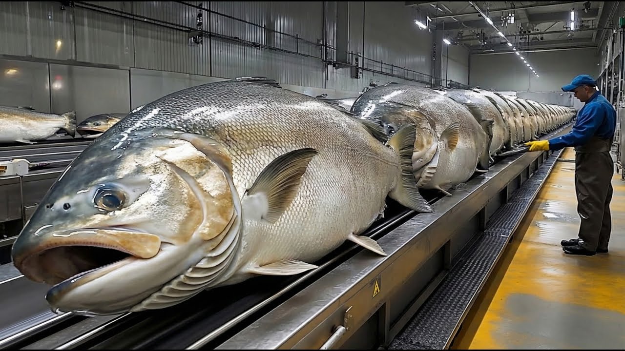 How They Harvest Salmon for Sushi & Smoked Slices: Inside a Mega Fish ...