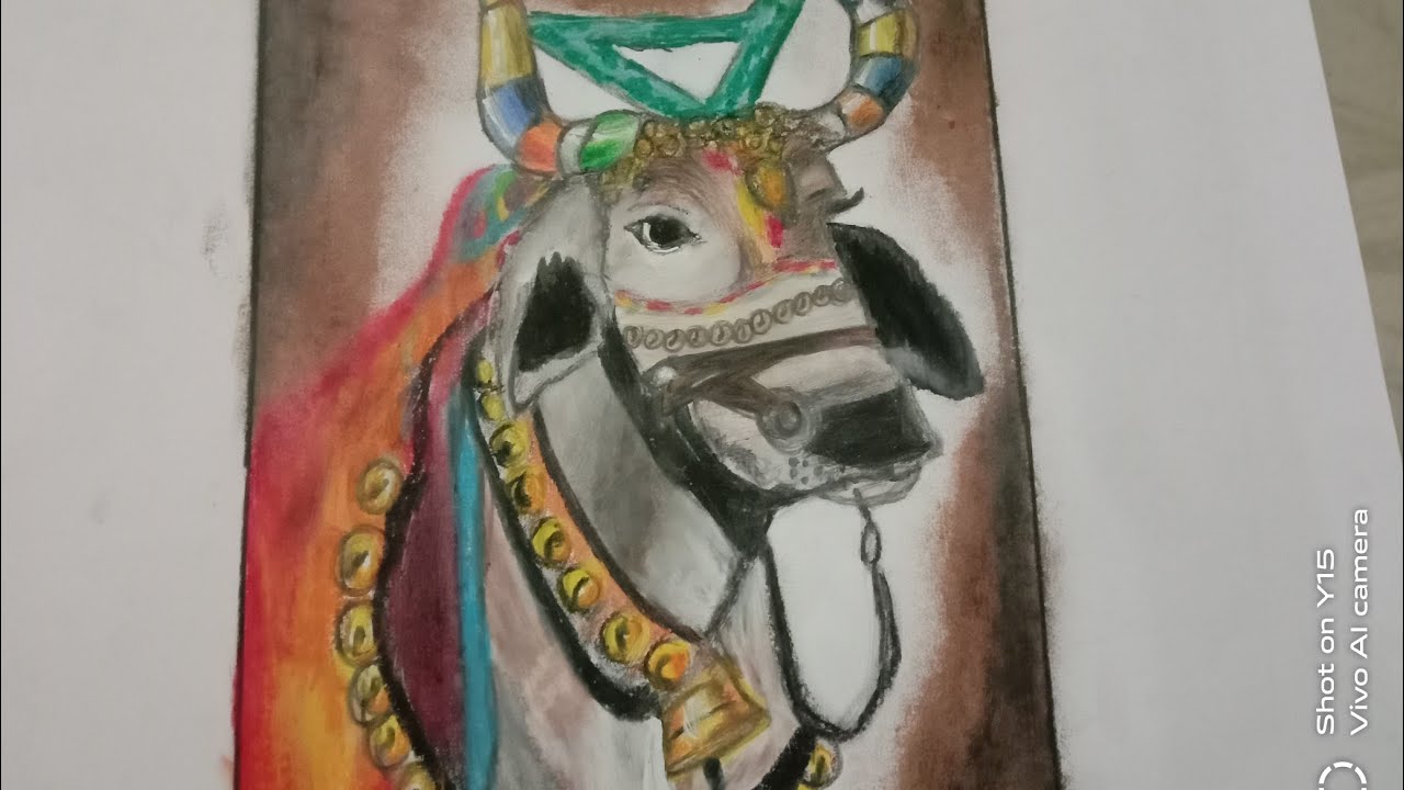 Bail Pola Special Drawing With Oil Pastel Colours - YouTube