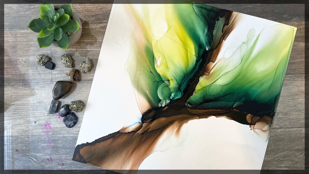 Relaxing Alcohol Ink Art - Easy Abstract Tree! 🌴 - YouTube