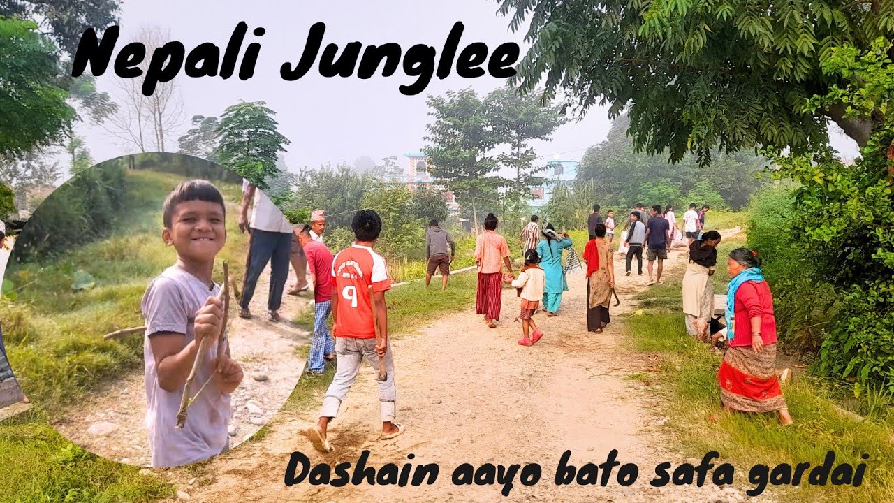 Nepali Junglee vetiyo dhanush sanga😂😂 || Dashain aayo bato safa gardai ...