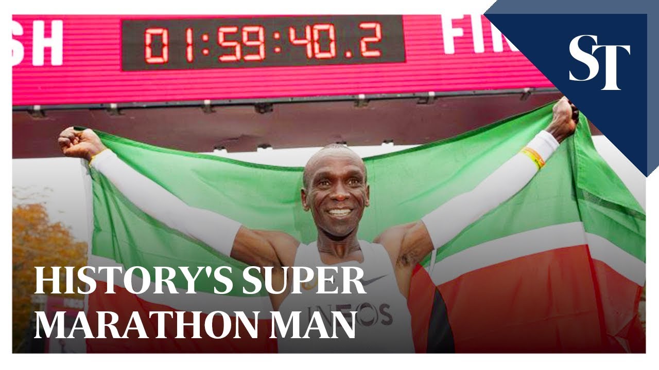 First runner to clock sub-two hour marathon - YouTube
