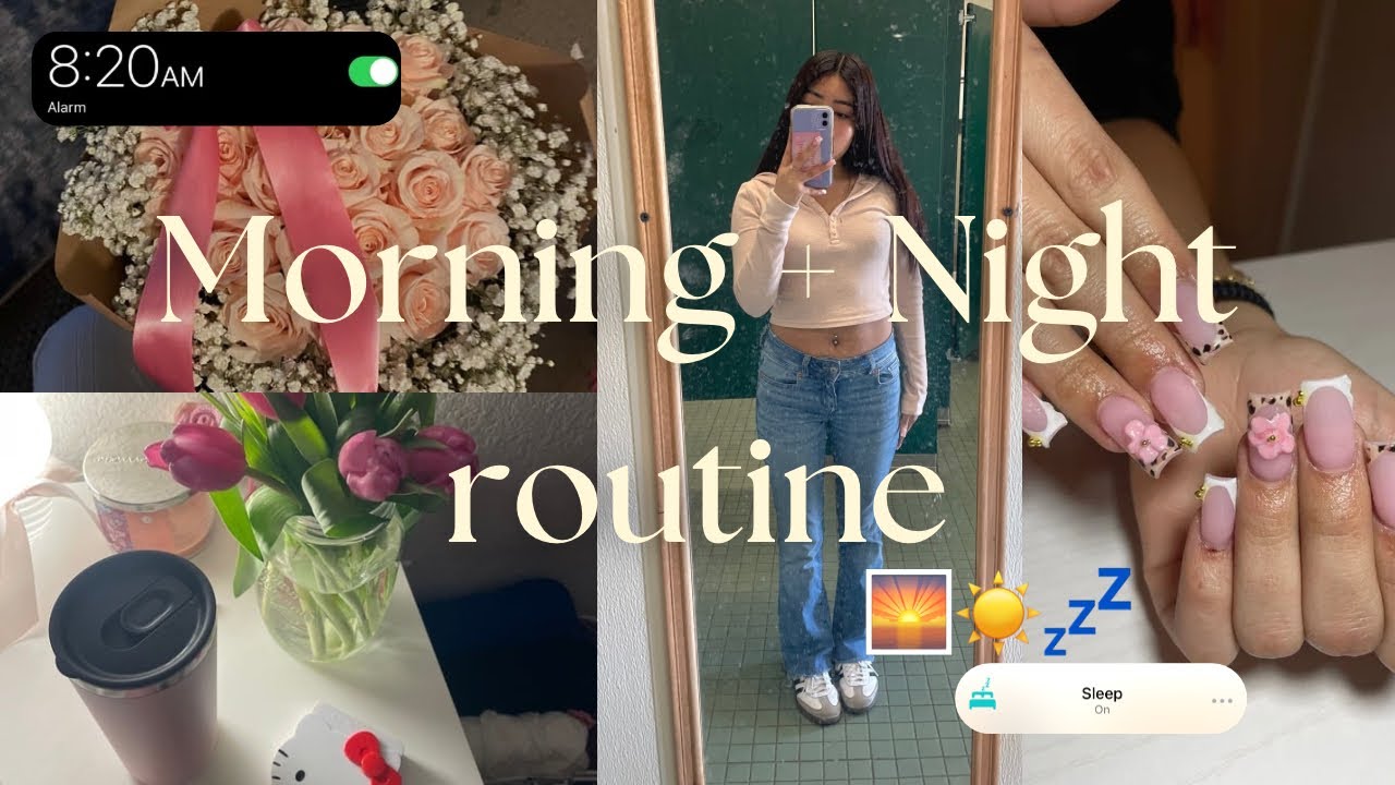 My night + morning routine as a senior in Highschool || work, hair care, reading & more! 🌅🎧 ...