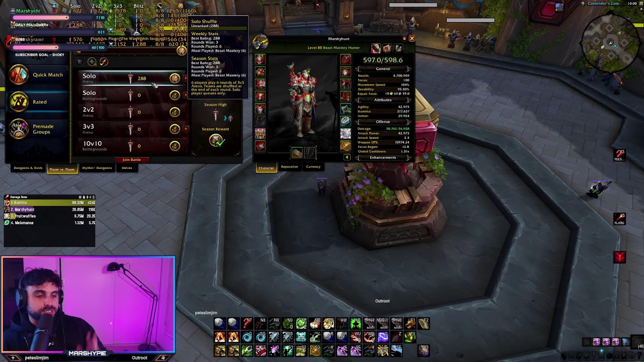 Multi Glad Lock PvP ⚔️ LF AWC TEAM ⚔️ Road to Rank 1 📈 !macros !talents - YouTube