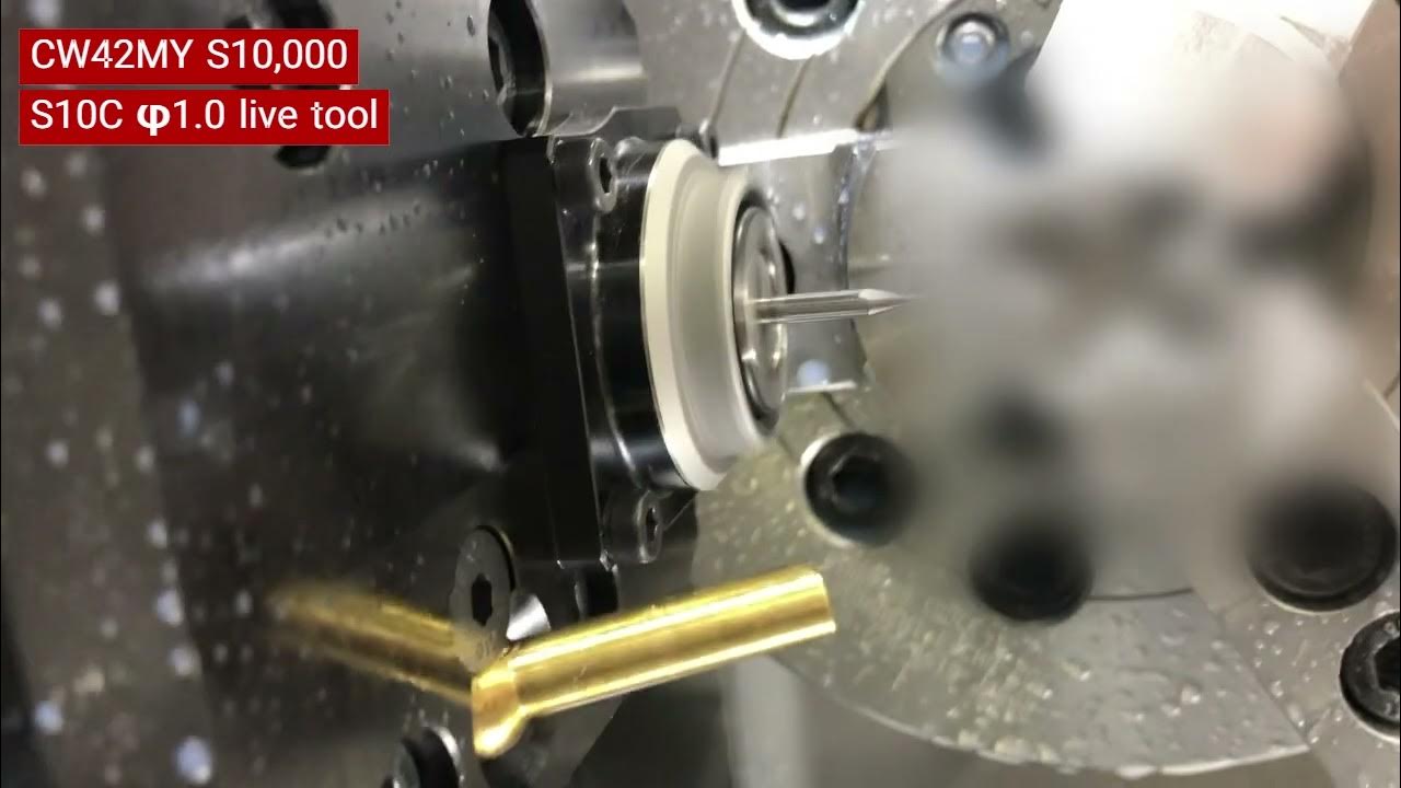 CW42MY φ1.0 live tool milling - YouTube