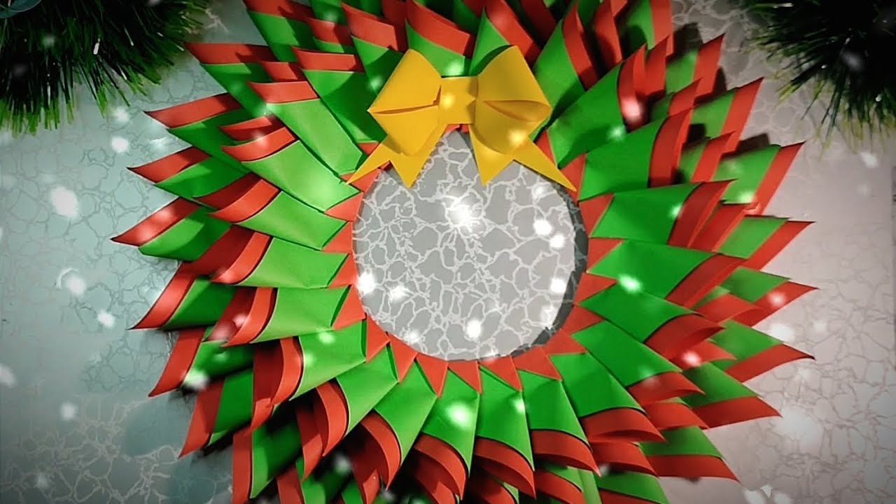 Unique & Easy: DIY Colored Paper Christmas Wreath Tutorial ️🎄🎉 - YouTube