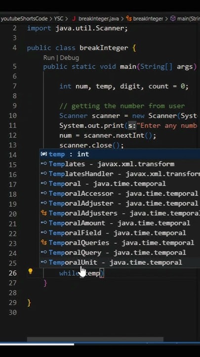 Break Numbers Into 👉digits Java Program Shorts Java Html Code Codemasters Programmer