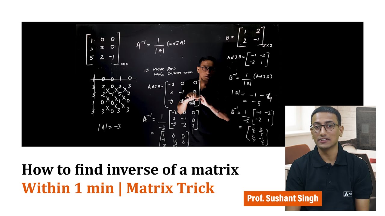 How to find inverse of a matrix within 1 min | Inverse of matrix trick ...