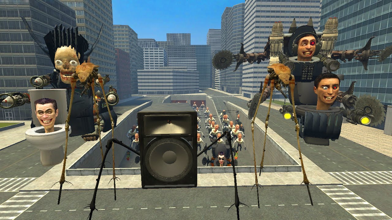 NEW UPGRADED TV STRIDER VS ALL 1-74 SKIBIDI TOILET BOSSES IN GARRY'S ...