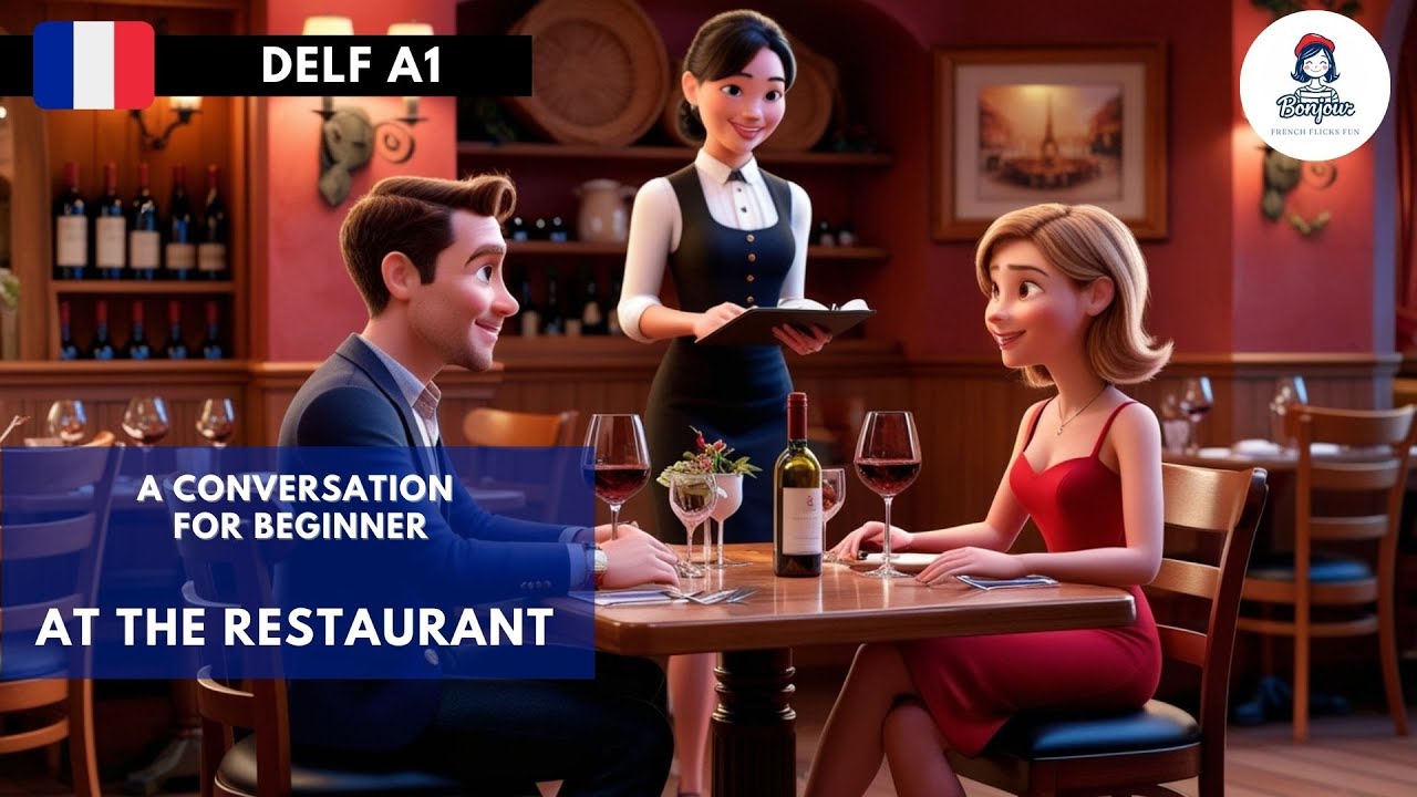 French Conversation at the Restaurant with English Subtitle | Beginner ...