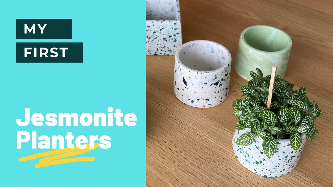 My first DIY Jesmonite Terrazzo planter - YouTube