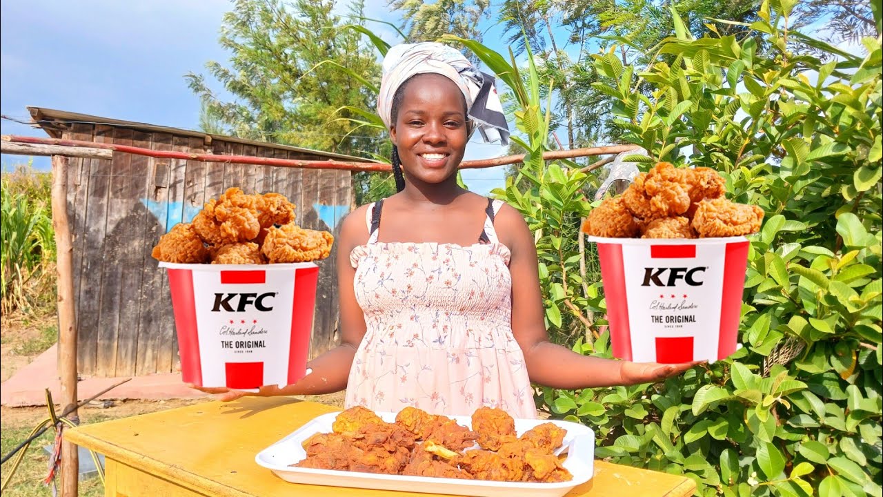 African Village Homemade KFC-style Crispy Chicken 🍗 Legs! Quick and ...