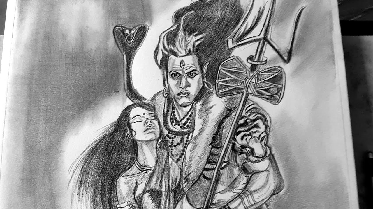 shiva and sati pencil sketch 📽📽📽🖊💥🖊🖊📽 - YouTube