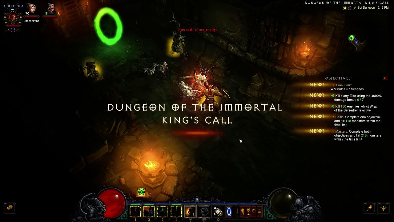 DIABLO 3 BARBARIAN IMMORTAL KING SET DUNGEON UNDER 5 MINUTES ...