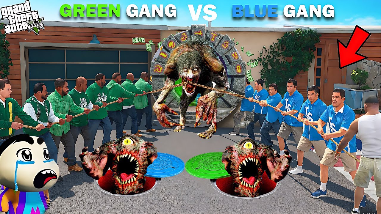 Franklin Blue Gang Vs Shinchan Green Gang Vault Challenge In GTA 5 ...