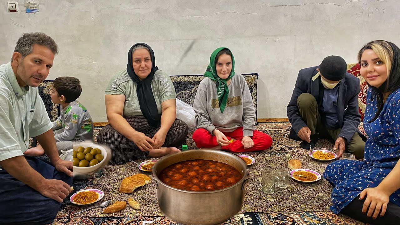 Village Life in Iran:Cooking Authentic Bademjan Bozbash With Family ...