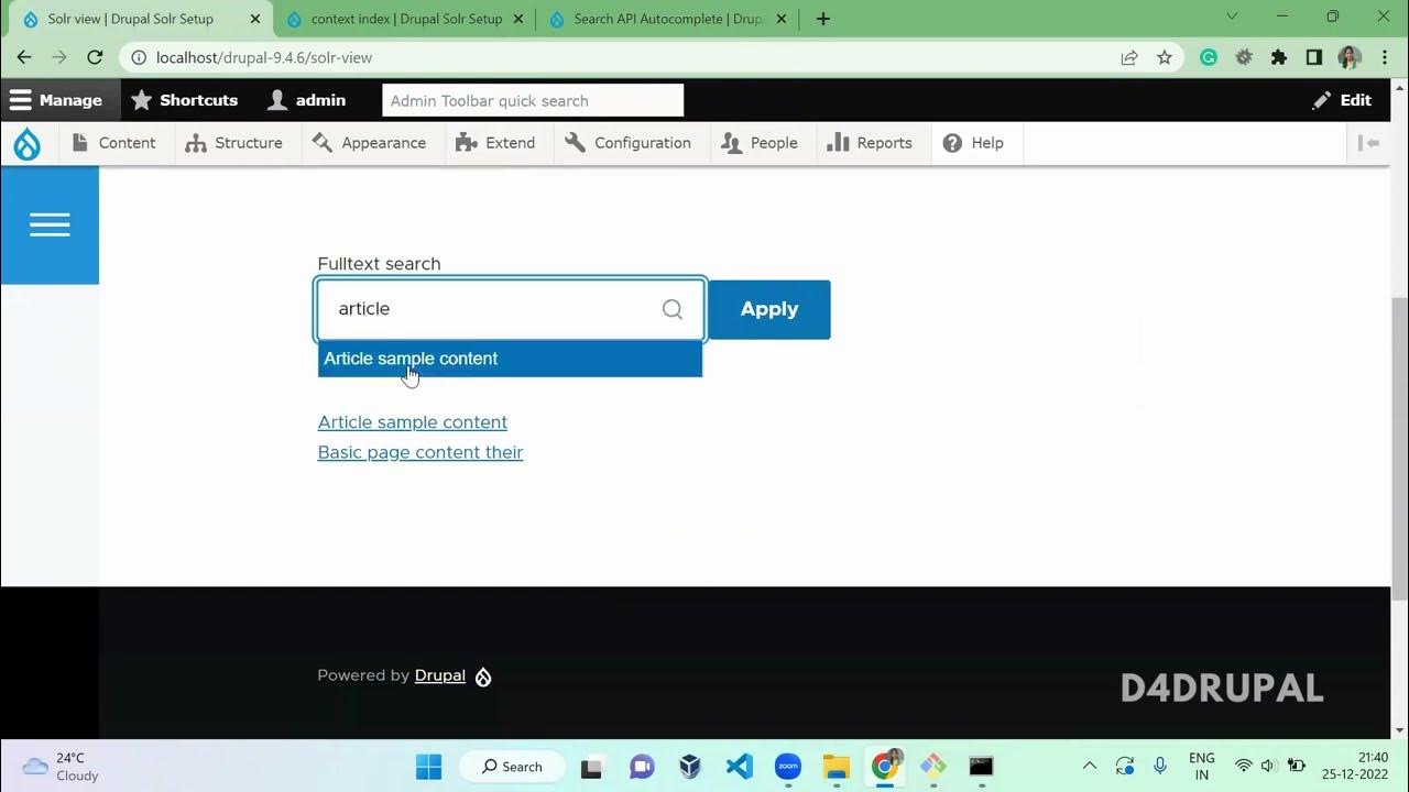 Configure autocomplete filter for apache solr view Drupal 9 | D4Drupal - YouTube