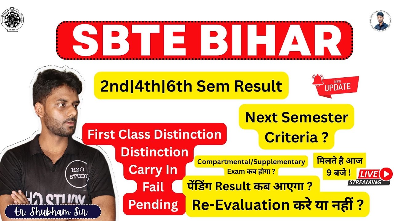 sbte bihar 2nd|4th|6th sem result|Semester Eligibility Criteria|H2O ...