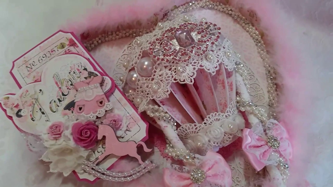 Shabby Chic Blingy Hot Air Balloon Altered Heart Candy Box for Nit Wit ...